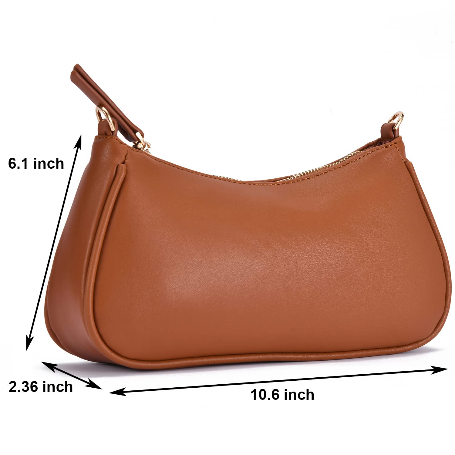 Women's Acrylic Chain Small Crossbody Bag Lambskin Texture PU with Soft and Smooth Handle for Fashionable Daily Look (Brown)