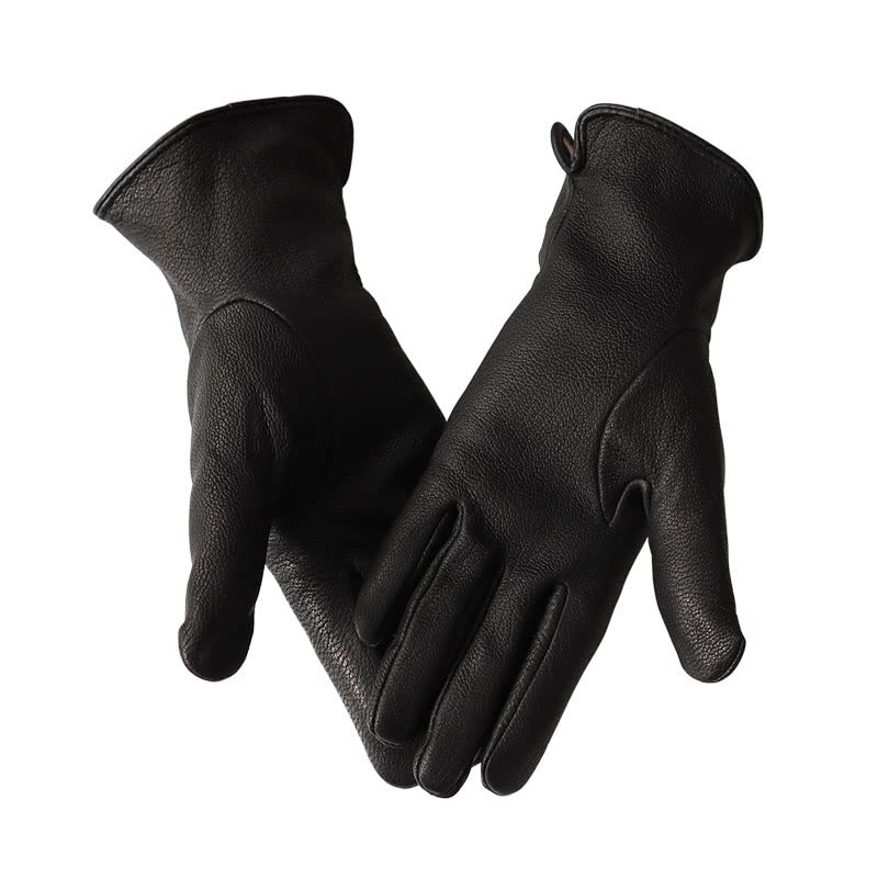 XWWDP Winter Spring Woman Gloves Genuine leather 70% wool knit lining women's mittens (Color : A, Size : 8)
