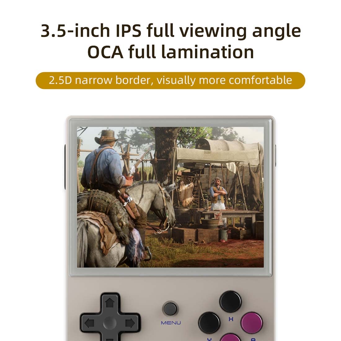 Wuba RG35XX Handheld Game Console, 64G 3.5-Inch Portable Mini Handheld Game Console with 5000 Games, Gift Birthday Presents for Kids & Adults (Gray)