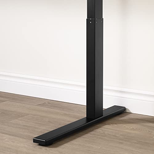 South Shore Majyta Adjustable Height Standing Desk with Built in Power Bar, Matte Black, Contemporary