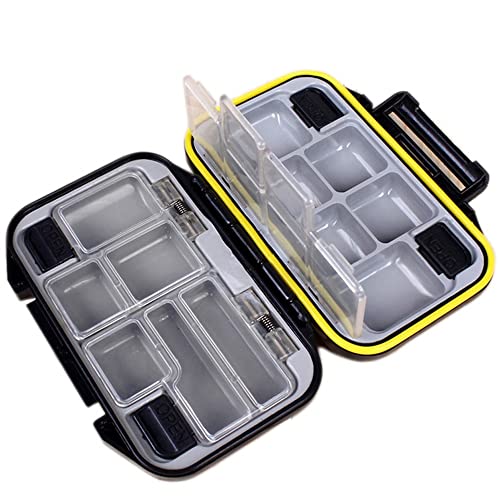 WDSHY 12 Compartments Plastic Fishing Box Bait Two-Color Fishing Tackle Boxes Fish Lures Hooks Storage Accessories (Color : D)