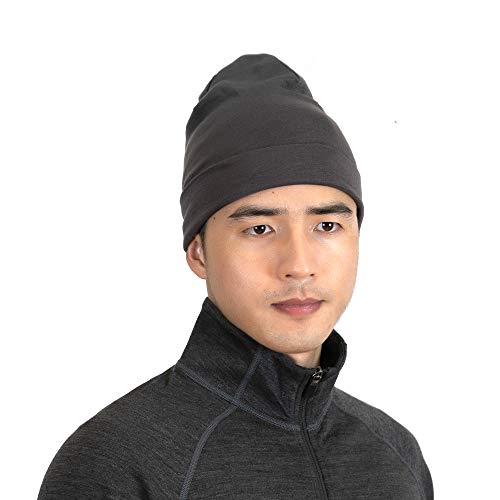 SHEEP RUN 100% Merino Wool Lightweight Wicking Cuff Beanie Hat for Ourdoor Hiking Hunting (Coffee)