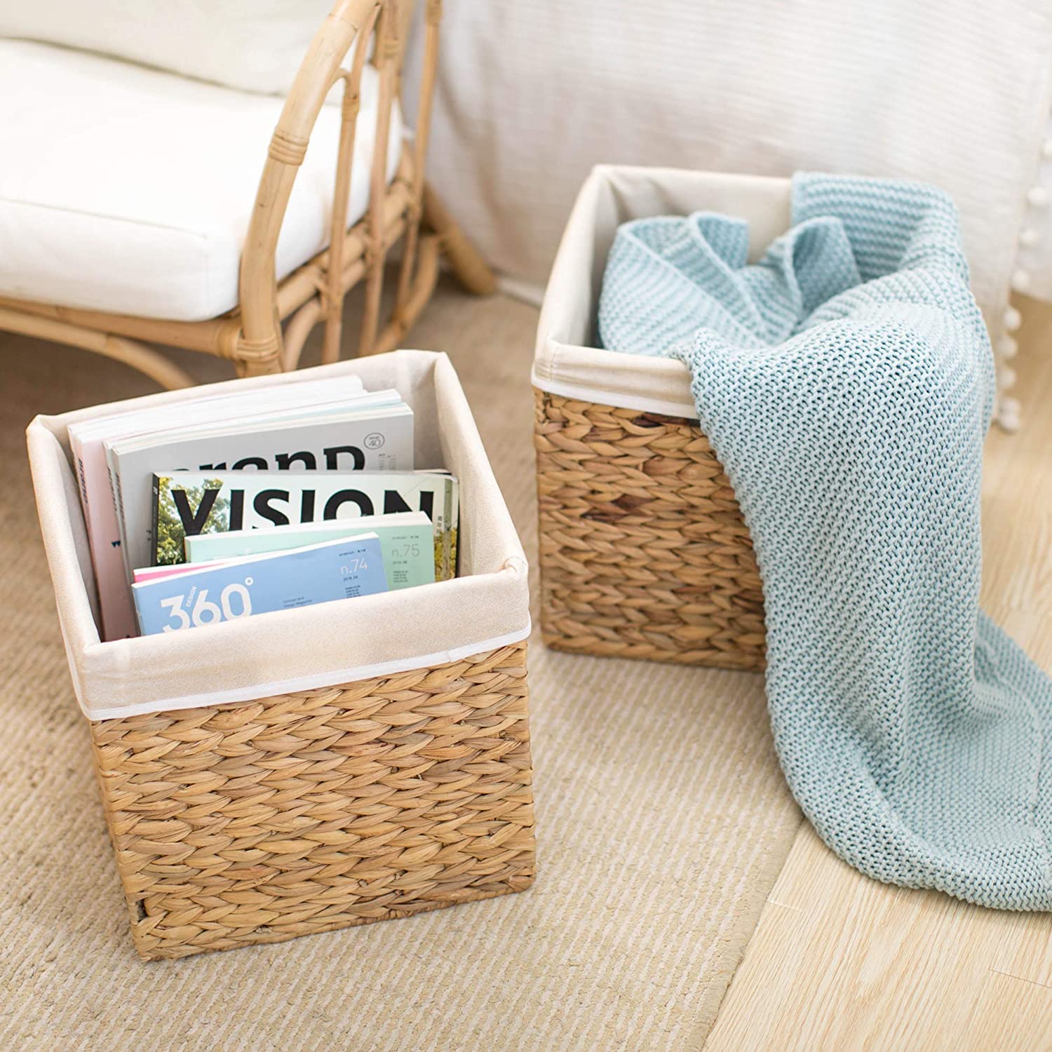 StorageWorks Wicker Baskets Set