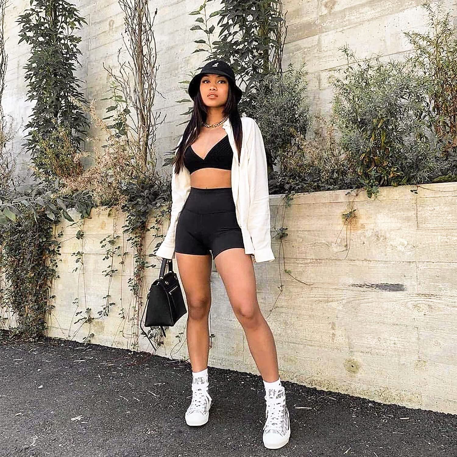 we fleece 4 Pack High Waisted Biker Shorts for Women β 5" Buttery Soft Black Workout Yoga Athletic Shorts