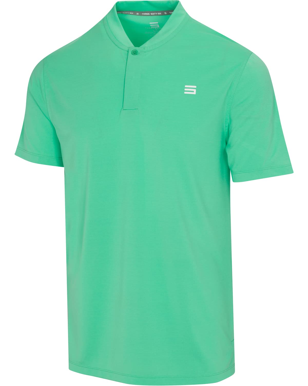 Three Sixty Six Men's Collarless Golf Polo - Lightweight, Moisture Wicking & Stretch Fabric