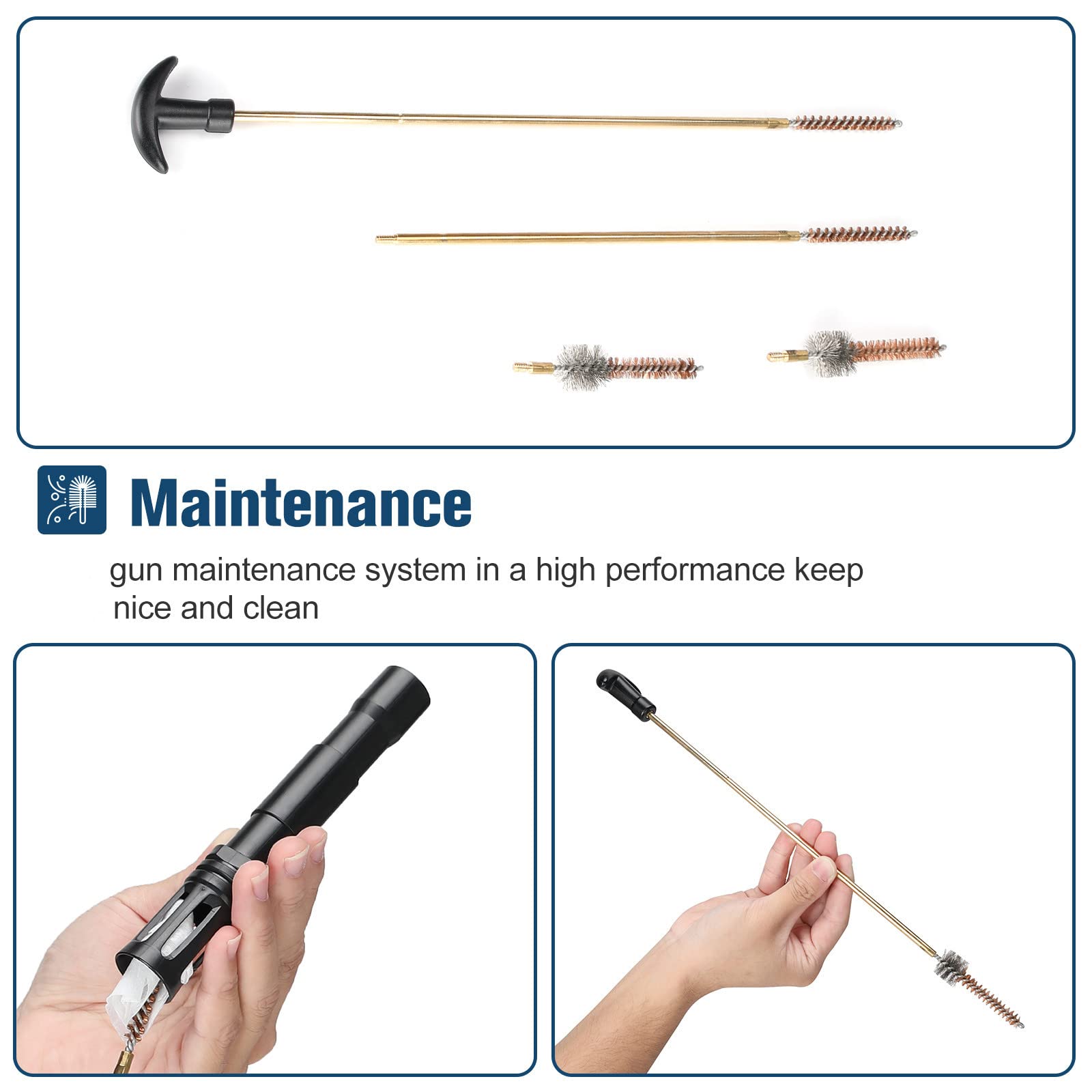 ProCase Gun Cleaning Kit for .223/5.56 Gun with Bore Chamber Brushes, Brass, Jags, Rods and Gun Cleaning Pick in Portable Compact Case Black