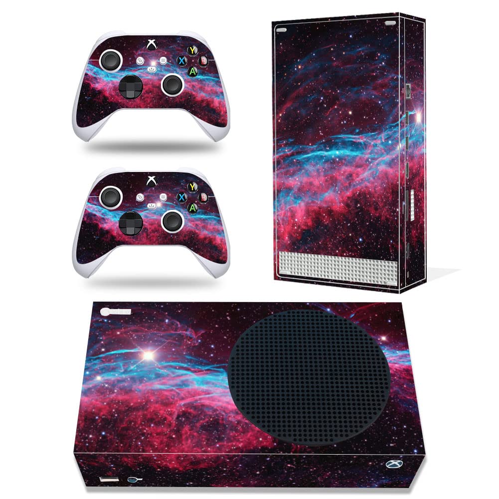 UANDM Xbox Series S Skin for Console and Controllers,Xbox Series S Sticker Vinyl Protective Skin,Decal Cover Skins for Xbox Series S Console & Controllers - Red Galaxy