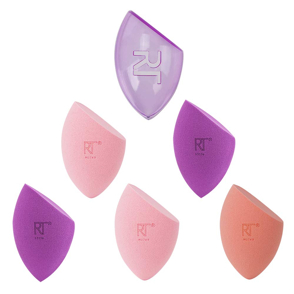 Real Techniques Limited Edition Miracle Makeup Blender Beauty Sponge Gift Set, For Liquid & Cream Foundation, Makeup Sponge Case, Travel Friendly, Assorted Beauty Sponges, 6 Piece Holiday Gift Set