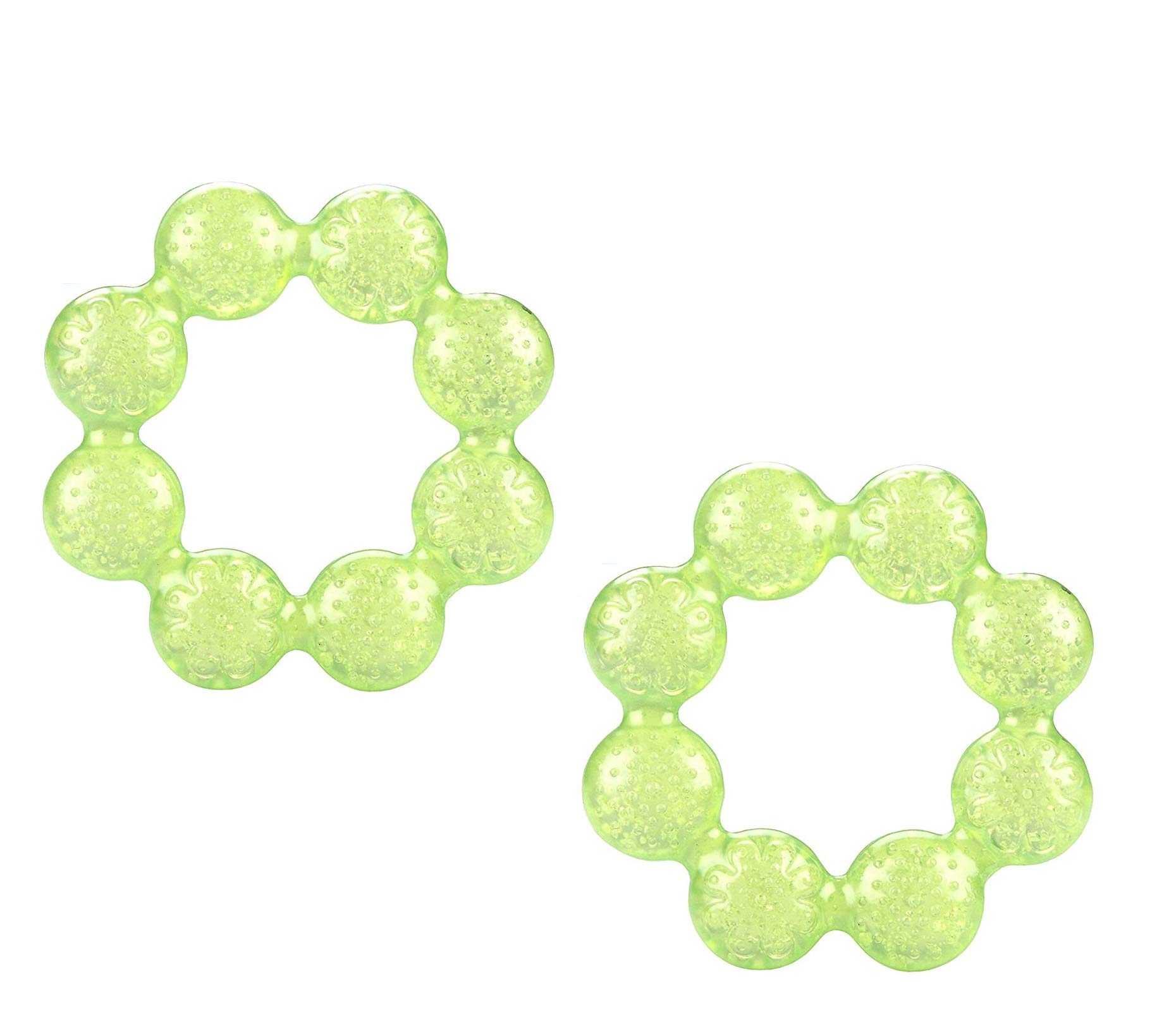 Nuby IcyBite Soother Ring Teether, Green 2 Count