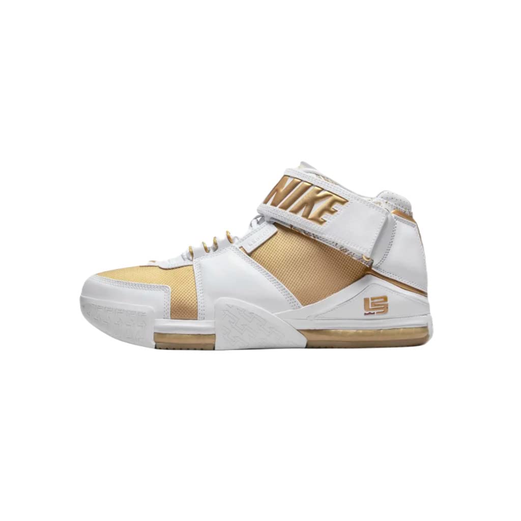 Nike Men's Zoom Lebron II Maccabi White/Metallic Gold (DJ4892 100) - 12