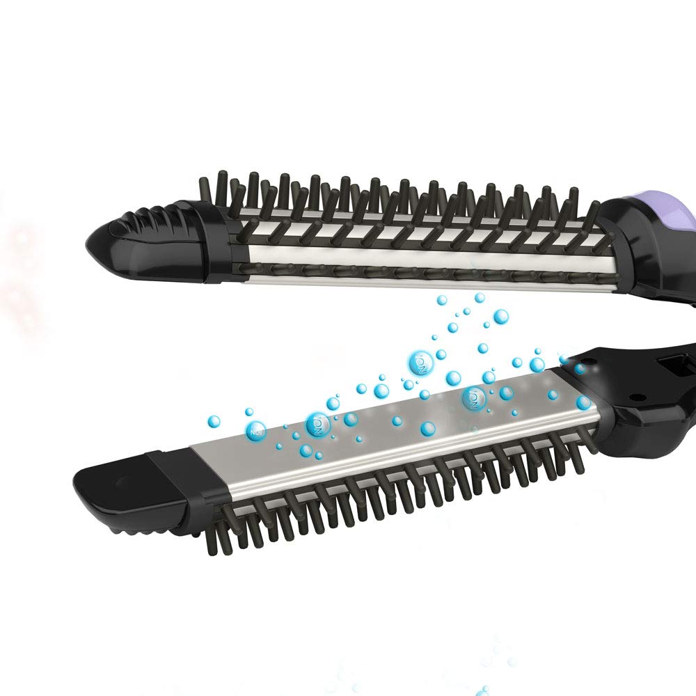 Professional Hair Curler, Straightener and Brush 3 in 1 Hair Styling Tool,Auto Shut Off,Digital LED Display,Key Lock,Smart Dual Voltage