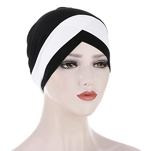 Women Splicing Model Hat Beading Hat Muslim Ruffle Cancer Chemo Hat Wrap Cap Scarf Gloves Hat Set Light