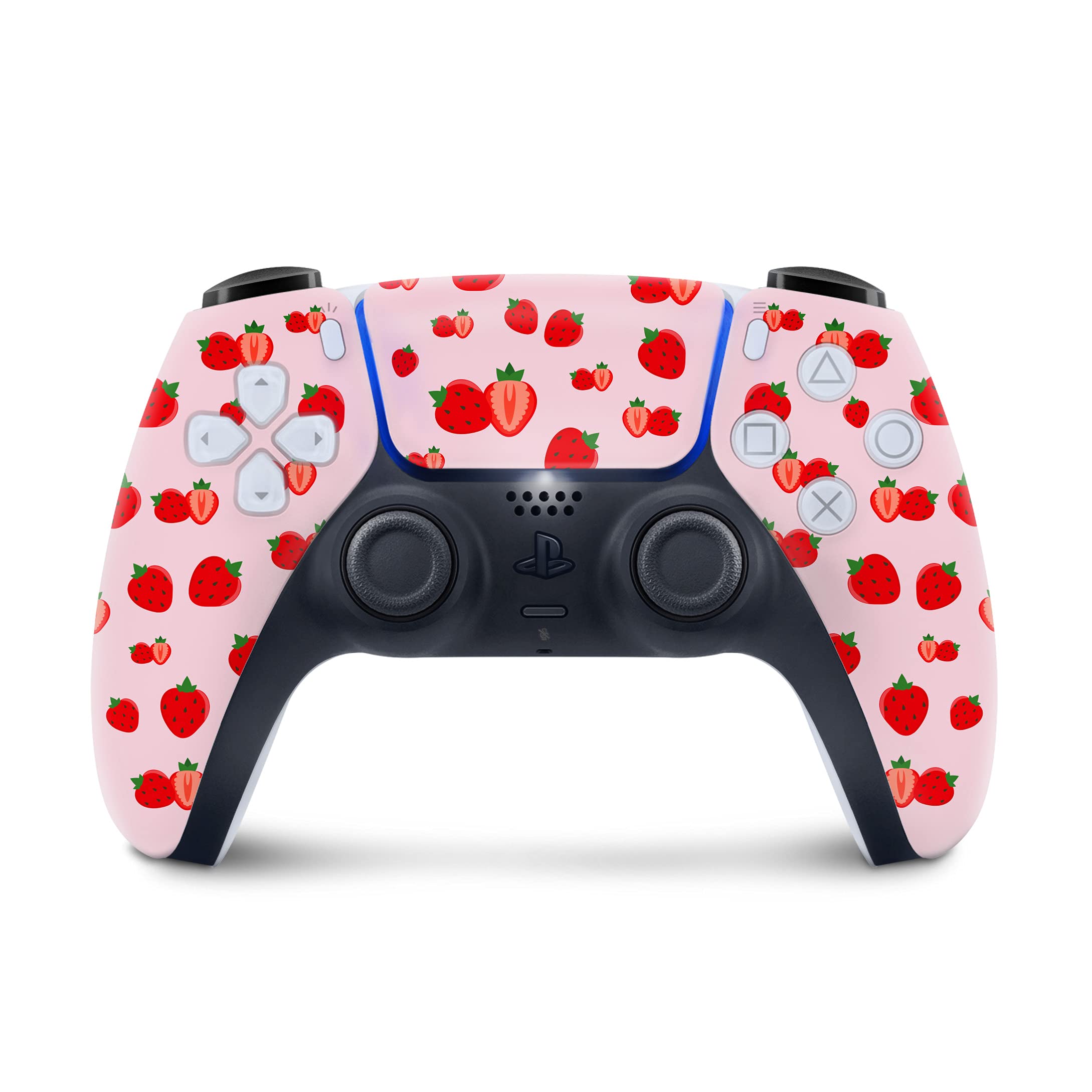 TACKY DESIGN PS5 Strawberry Skin for PlayStation 5 Console and 2 Controllers, Red skin Vinyl 3M Decal Stickers Full wrap Cover (Disk Edition)