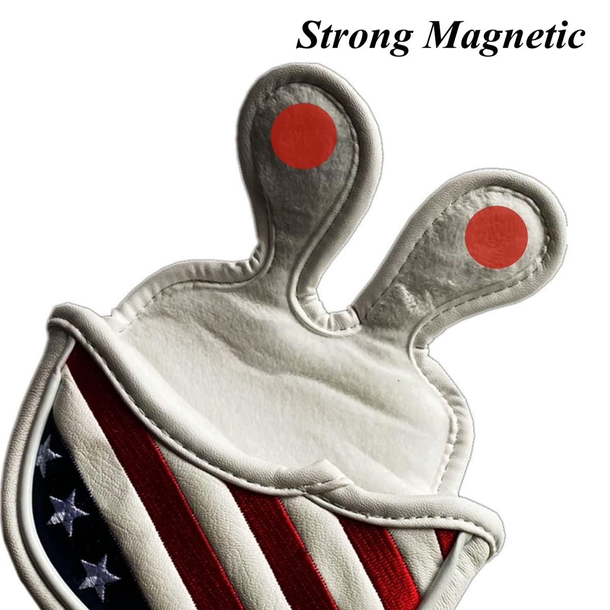 Stars & Stripes Patriotic Golf Half Mallet Putter Headcover, Center Shafted Mid Mallet Putter Head Cover Club Protective Case, Red White Blue Small Mallet Putter Headcover