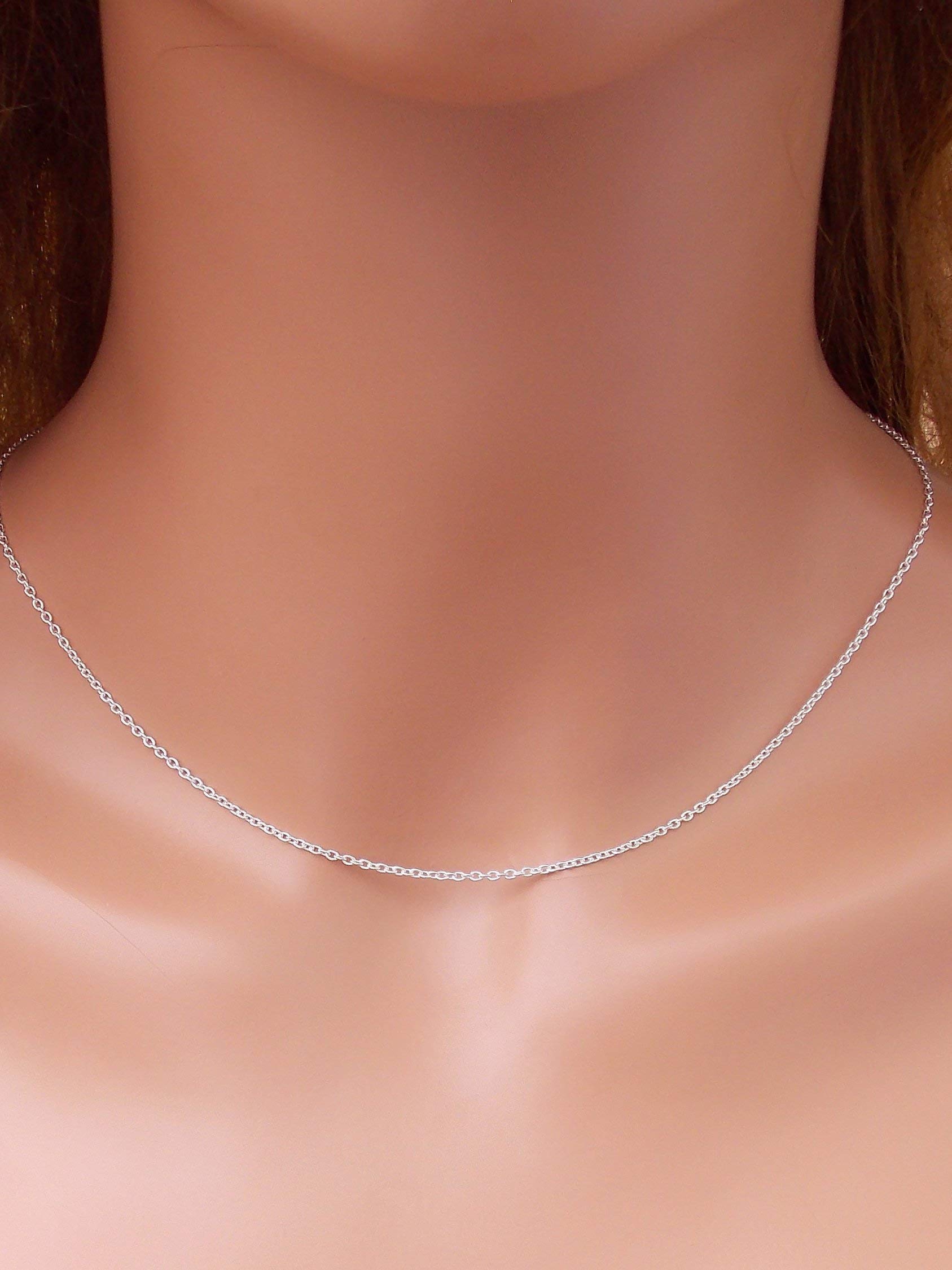 PORI JEWELERS Genuine Platinum 950 Solid Diamond Cut Anchor Chain Necklace -1.5mm Thick - Available in 16"-24" (18)