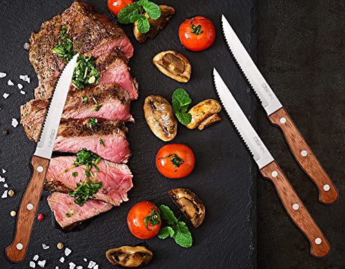 Steak Knives Set of 8 Utility Knives Steak Knife Cutlery Utensil Serrated Edge Steelā¦