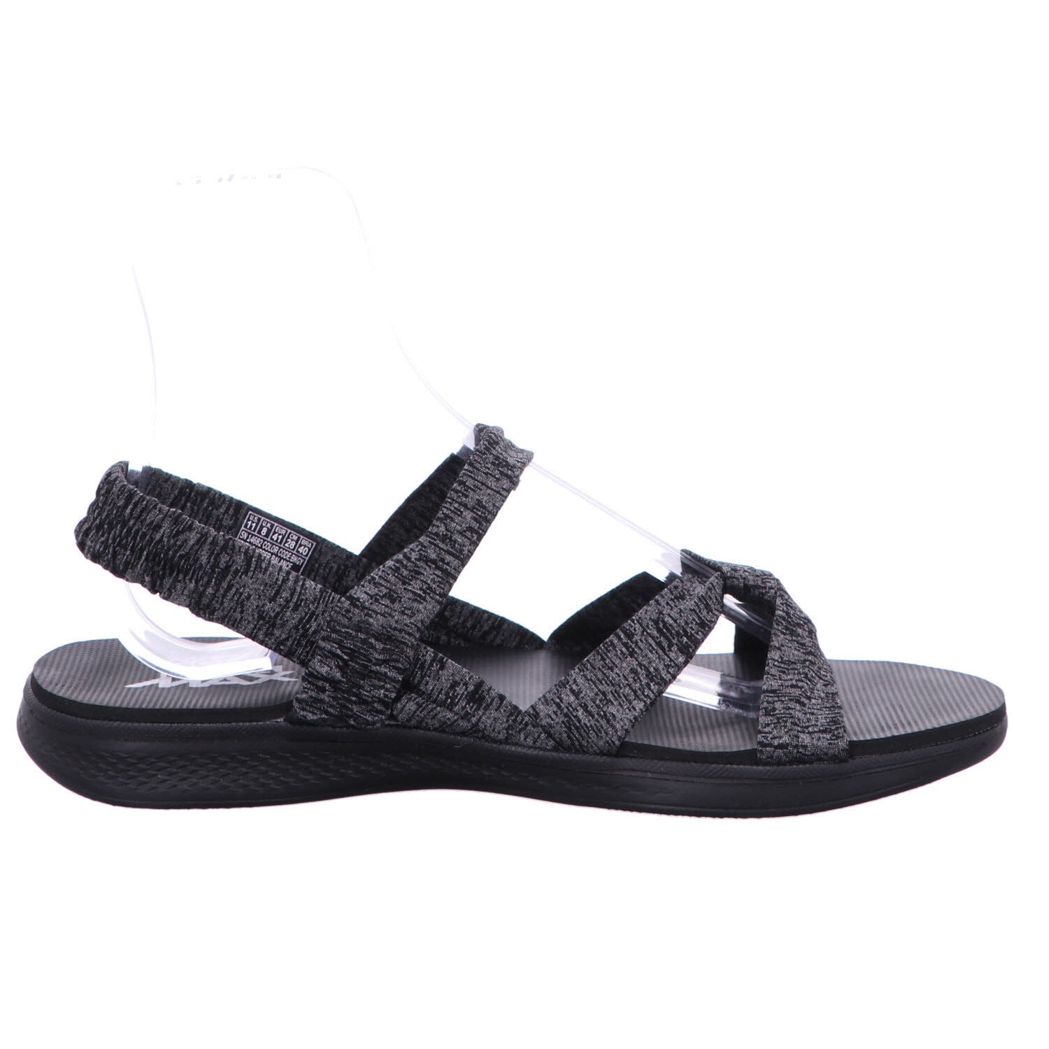 Skechers Performance Women's H2 Goga Bountiful Flip Flop,Black/Gray,11 M US