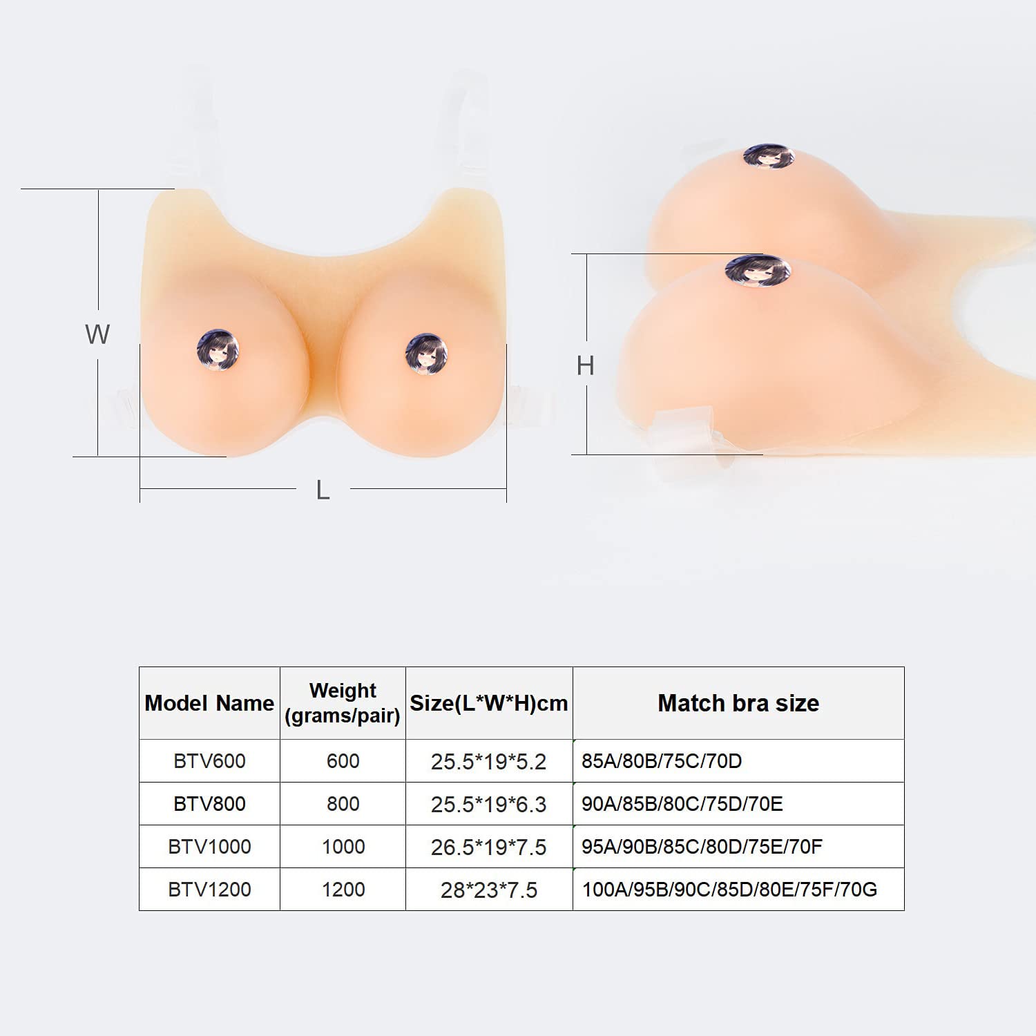 ONEFENG Silicone Breast Form Crossdressing Fake Boobs for Crossdresser Transgender Cosplay