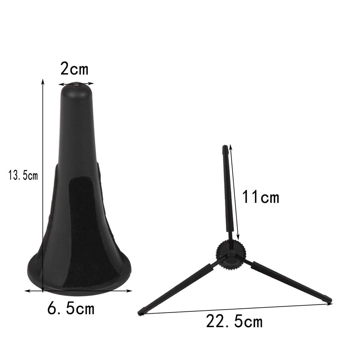 Portable ABS Clarinet Stand Folding Oboe Tripod Stand Holder with Detachable 3-Leg Metal Support Wind Instrument Accessory