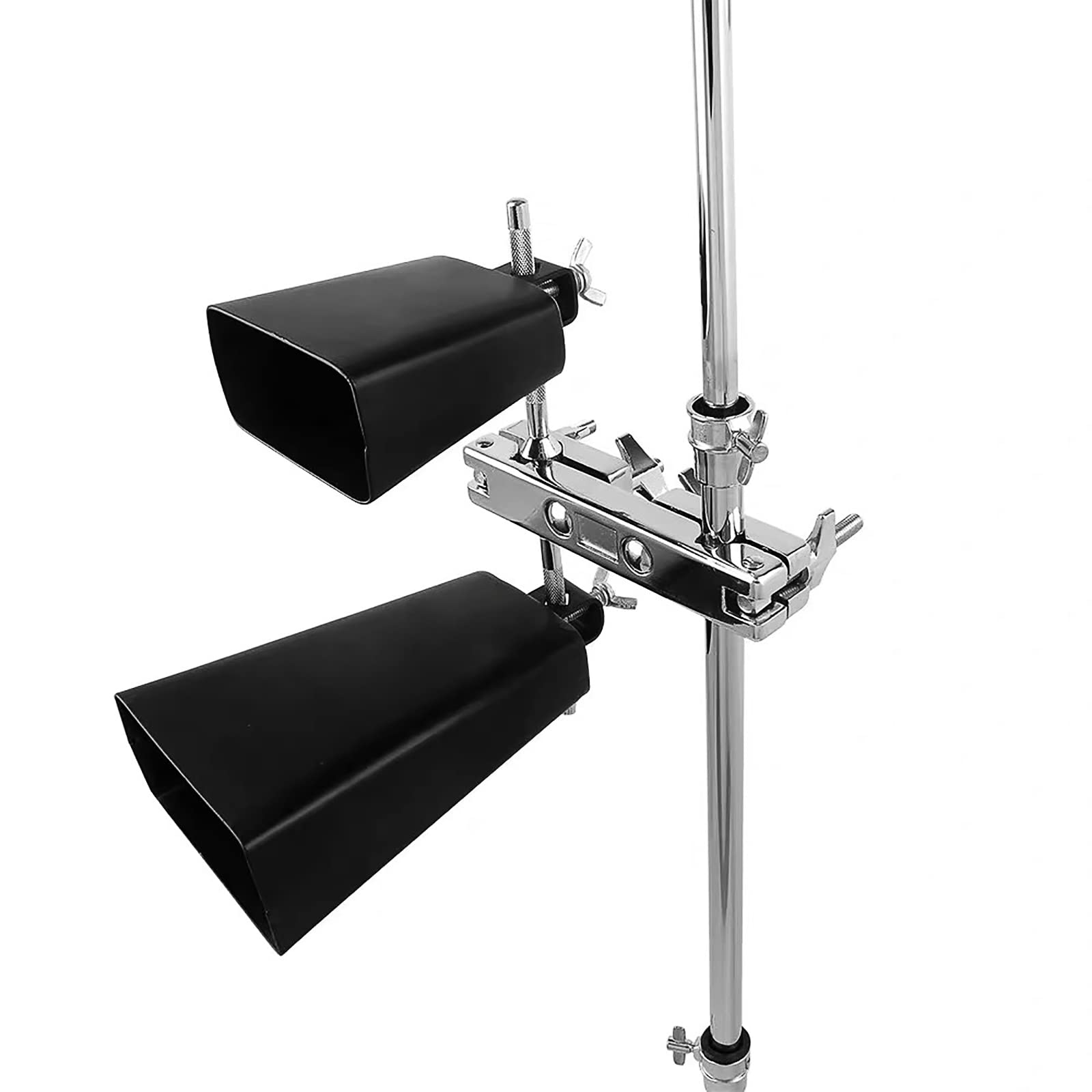 Steel CowBell with Stick, Noise Makers Hand Metal Percussion Cow bells for Drum Set (4")