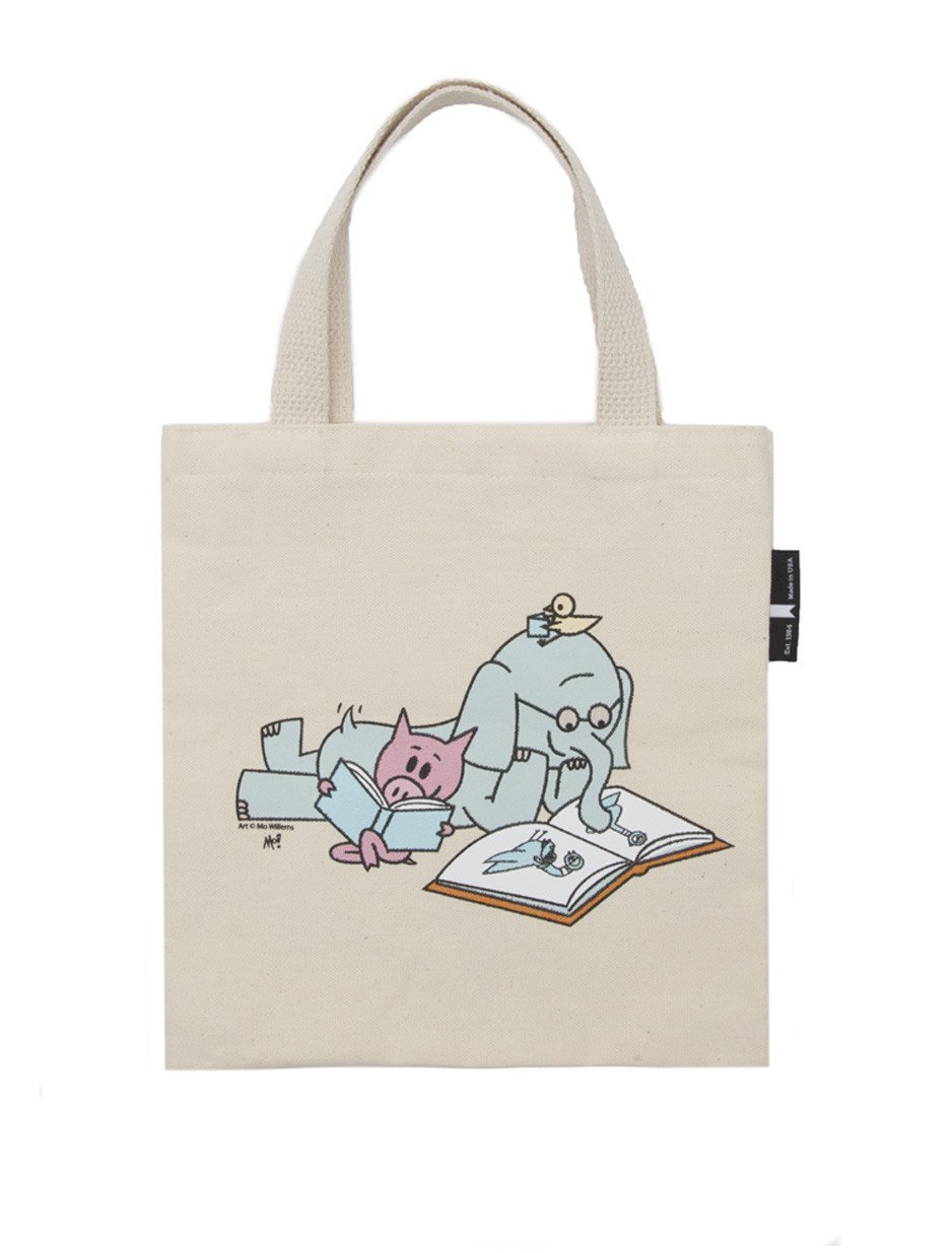 Out of Print Elephant and Piggie Read Kid's Tote Bag, 10.5 X 10.5 Inches