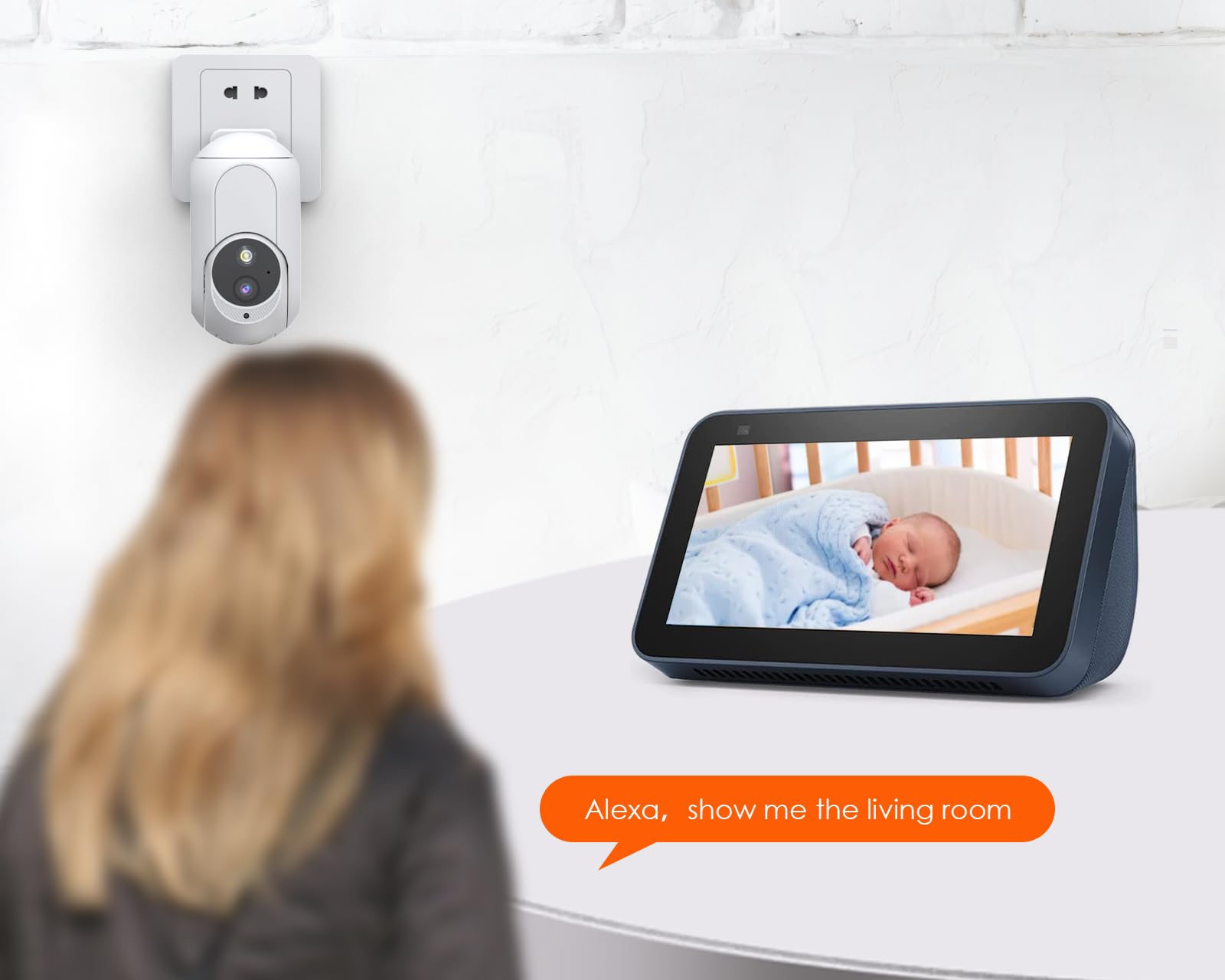 P Panoraxy AI 2K 3MP WiFi Security Indoor Camera, Wireless Plug in Camera, 24/7 Human&Sound Detection, 2.4G PTZ Pet Camera, Dual-Way Talk, Color Night Vision, Compatible with Alexa & Google Home