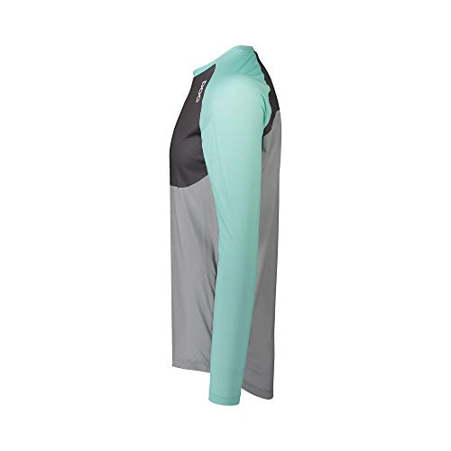 POC Mtb Pure Long-Sleeve Jersey - Men's Light Fluorite Green/Sylvanite Grey, Xxl