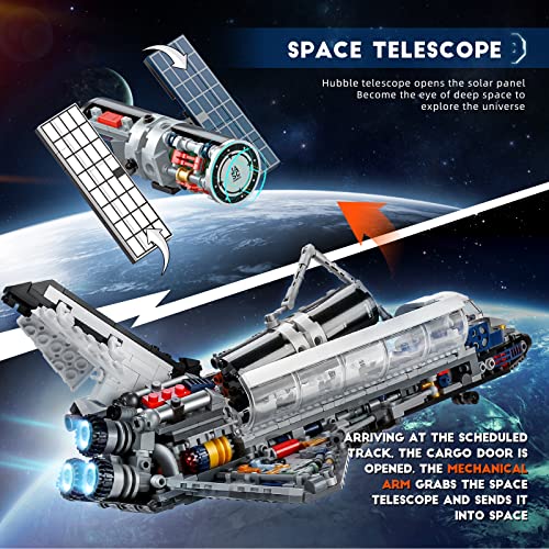 YESHIN Space Shuttle Building Blocks Kits with Mars Rover, Creative Collectible Display Spaceship Model Building Sets, Gift Toy for Kids Age 8+ /Adult Collections Enthusiasts (954Pieces)