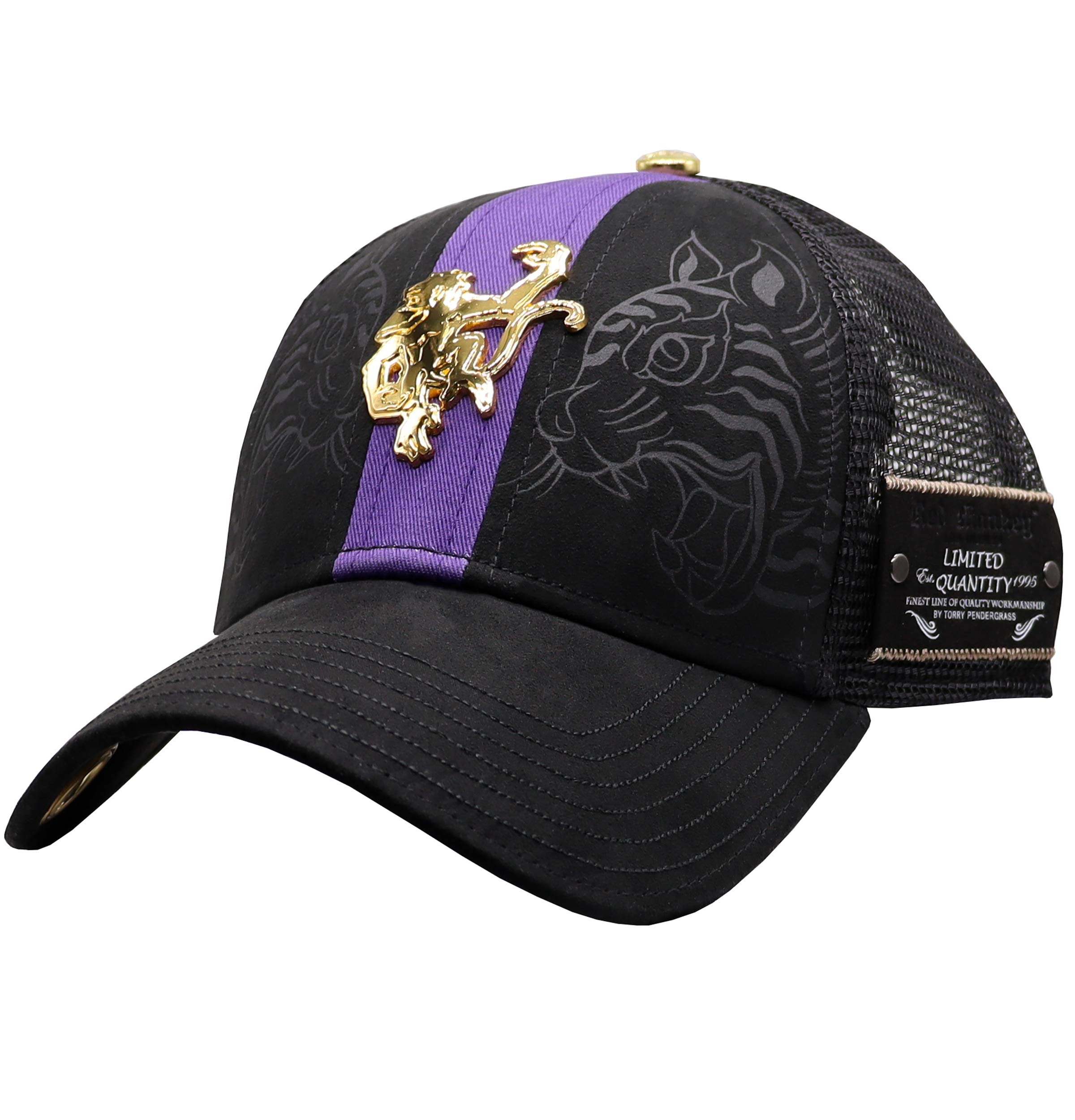 Red Monkey Hidden Tiger Center Stripe Black RM1243 New Limited Edition Unisex Fashion Trucker Cap Hat