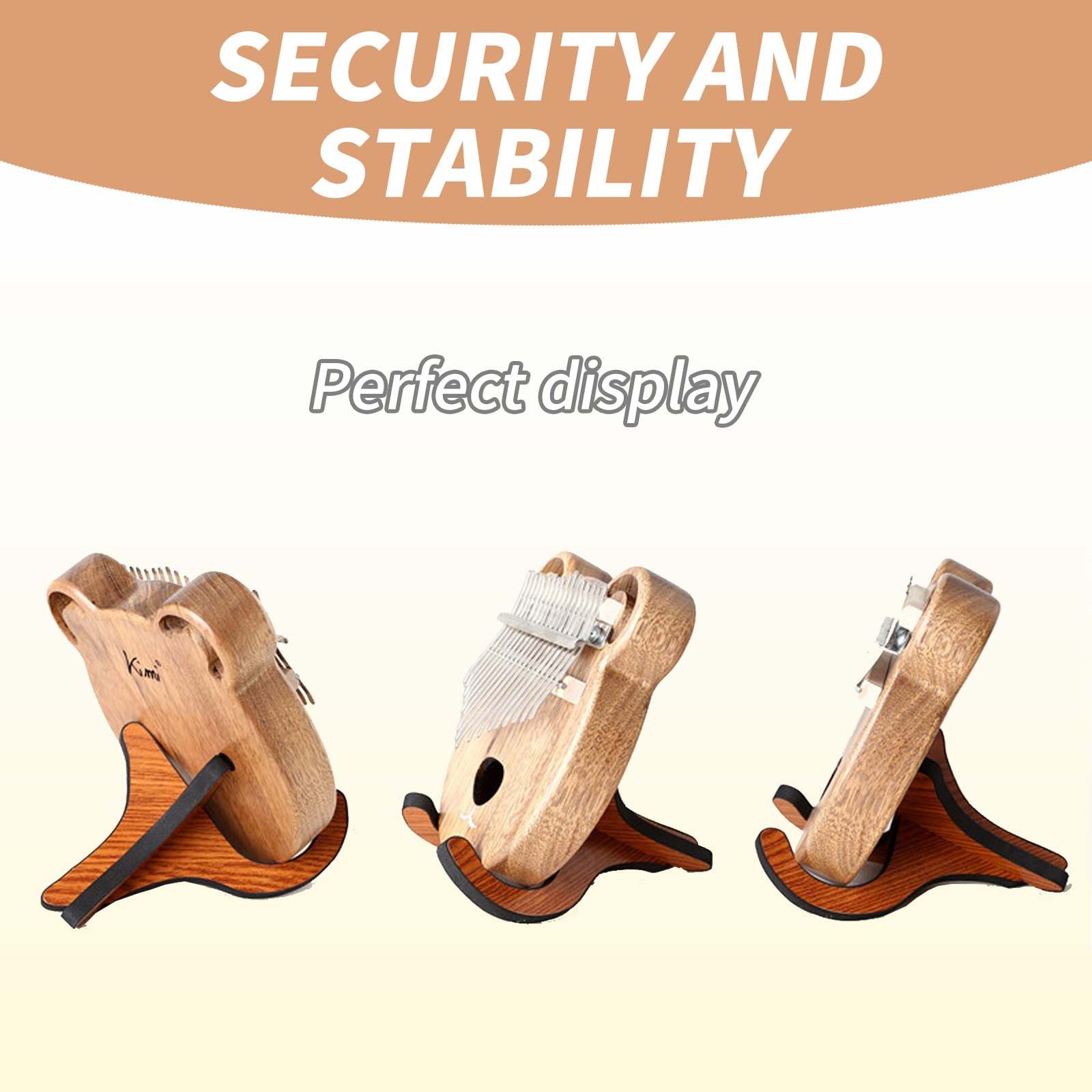 YAFIYGI Ukulele Stand Violin Mandolin Folding Portable Stand Musical Instrument Stand Concert for Small Guitar, Violin, Banjo (Brown)