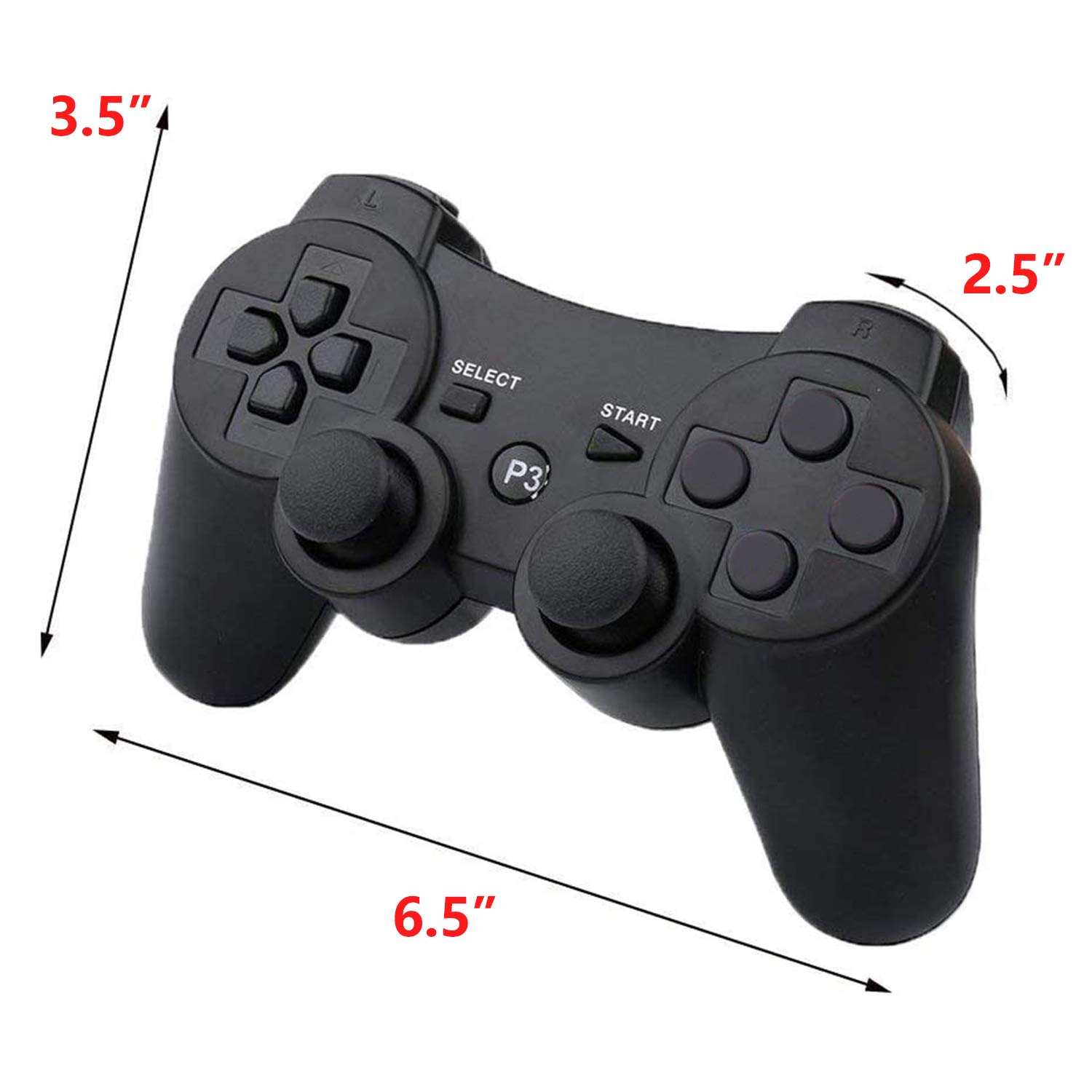PS3 Controller Wireless, Gaming Remote Joystick for Playstation 3 with Charger Cable Cord (Black, Pink, White, Blue)