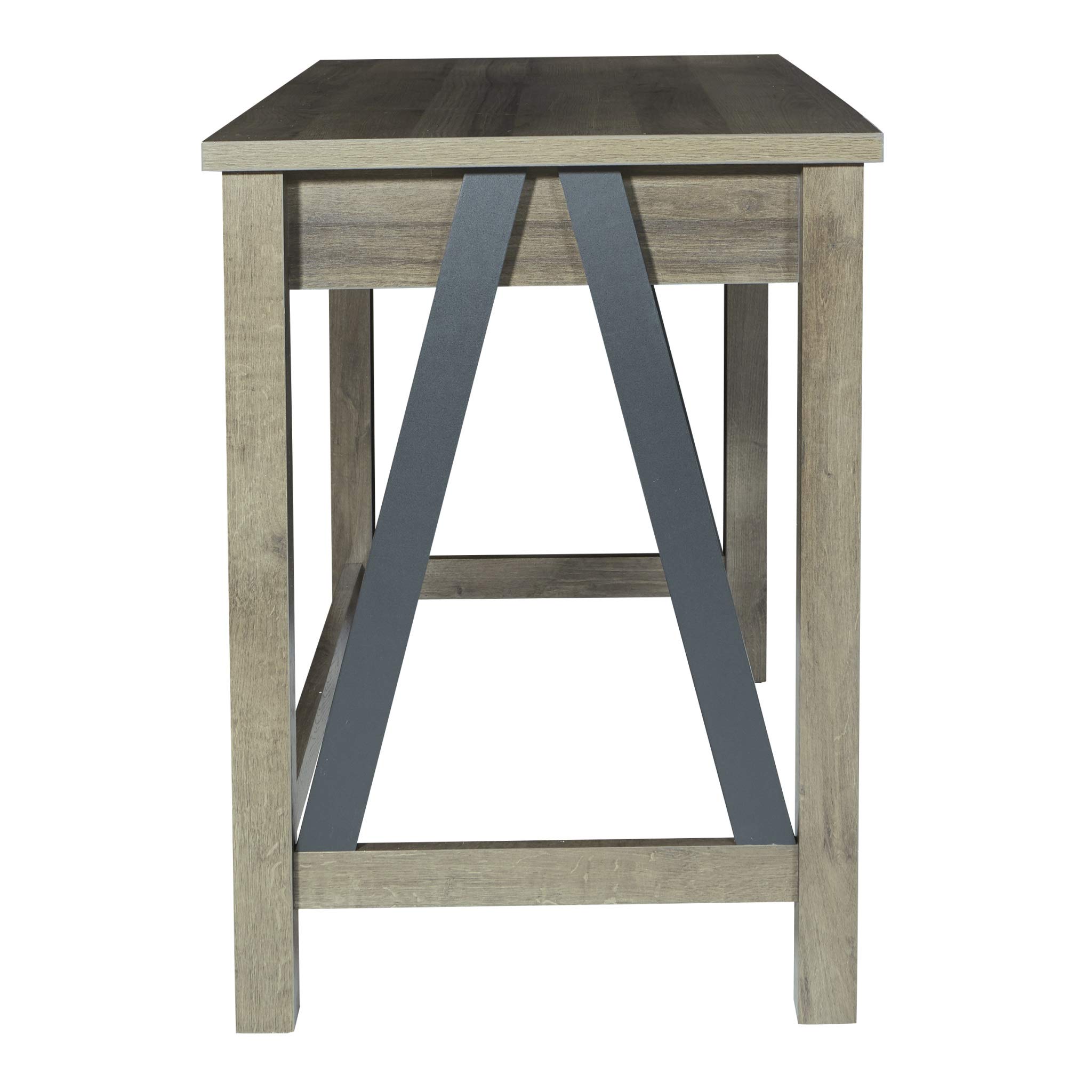OSP Home Furnishings Braydon 42-Inch Wide Writing Desk, Grey Oak
