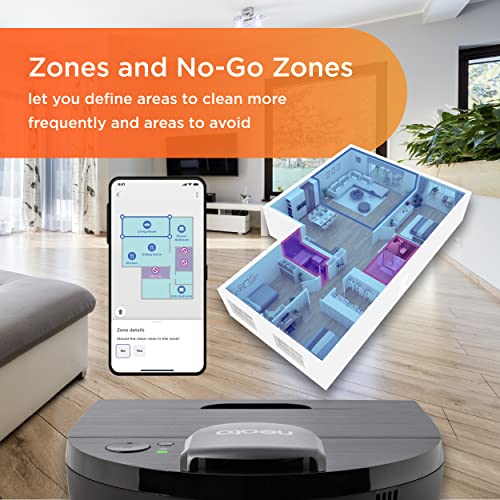 Neato D10 Intelligent Robot Vacuum CleanerâLaserSmart Nav, Smart Mapping, Cleaning Zones, WiFi Connected, 300-min runtime, Powerful Suction, Max Clean, Edges, Corners & Pet Hair, XXL Dustbin, Alexa
