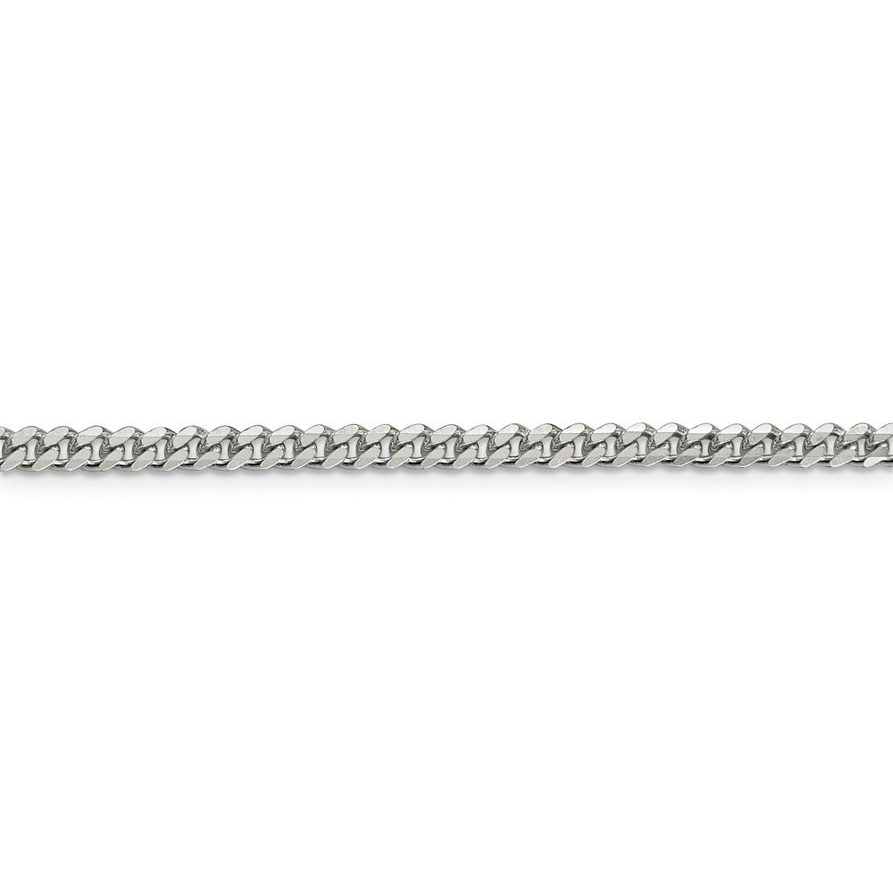 Solid 925 Sterling Silver 3.5mm Curb Cuban Chain Necklace - with Secure Lobster Lock Clasp 18"