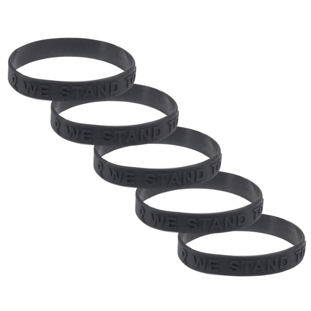 POW/MIA Awareness Silicone Bracelet Embossed (Raised Letter) 5 Pack