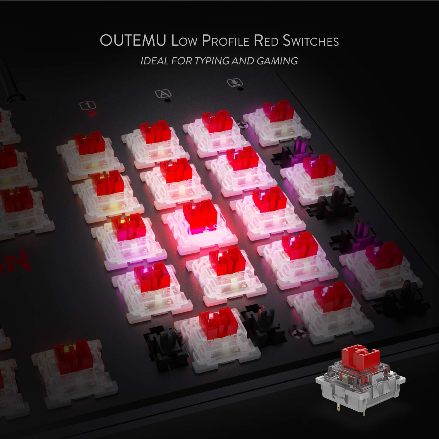 Redragon K589 Shrapnel RGB Low Profile Mechanical Gaming Keyboard, 104 Keys Anti-ghosting Mechanical Keyboard with Linear & Quiet Red Switches, Fast Actuation with Less Travel and Smooth Keys