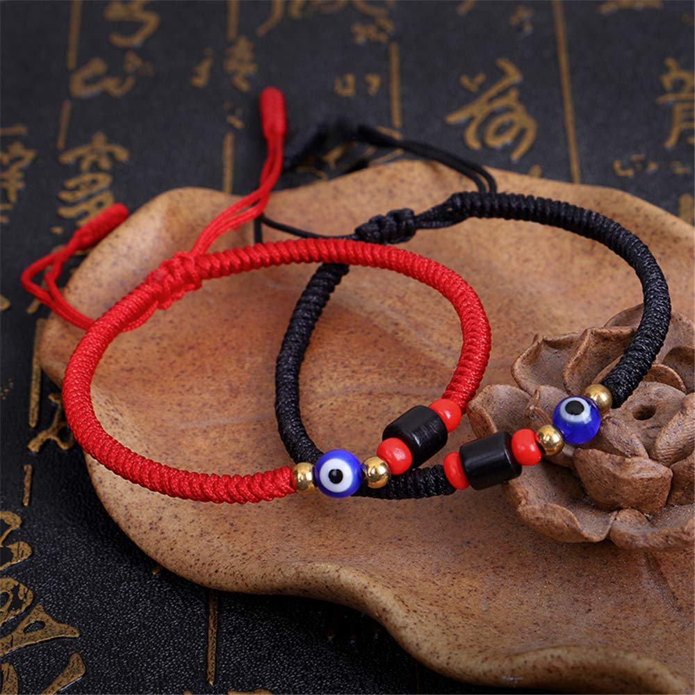 Red/Black Evil Eye Bracelet for Women Men Hand-woven Tibetan Buddhist Bracelets for Protection and Good Luck