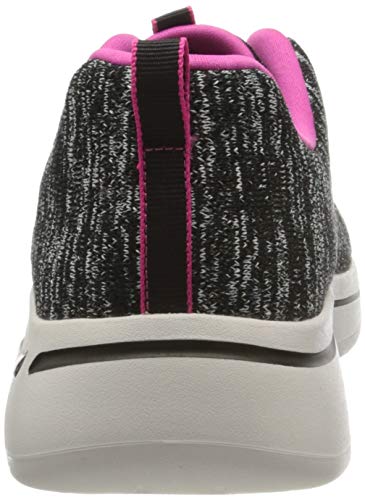 Skechers Women's GO Walk Arch FIT-Glee Sneaker, Black/Hot Pink, 9.5