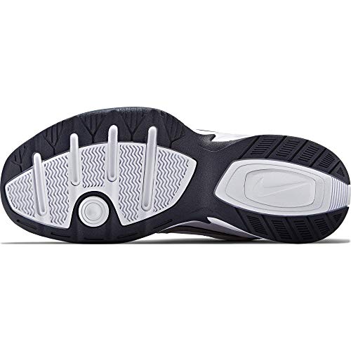 Nike Men's Air Monarch IV Cross Trainer, White/Metallic Silver, 10.5