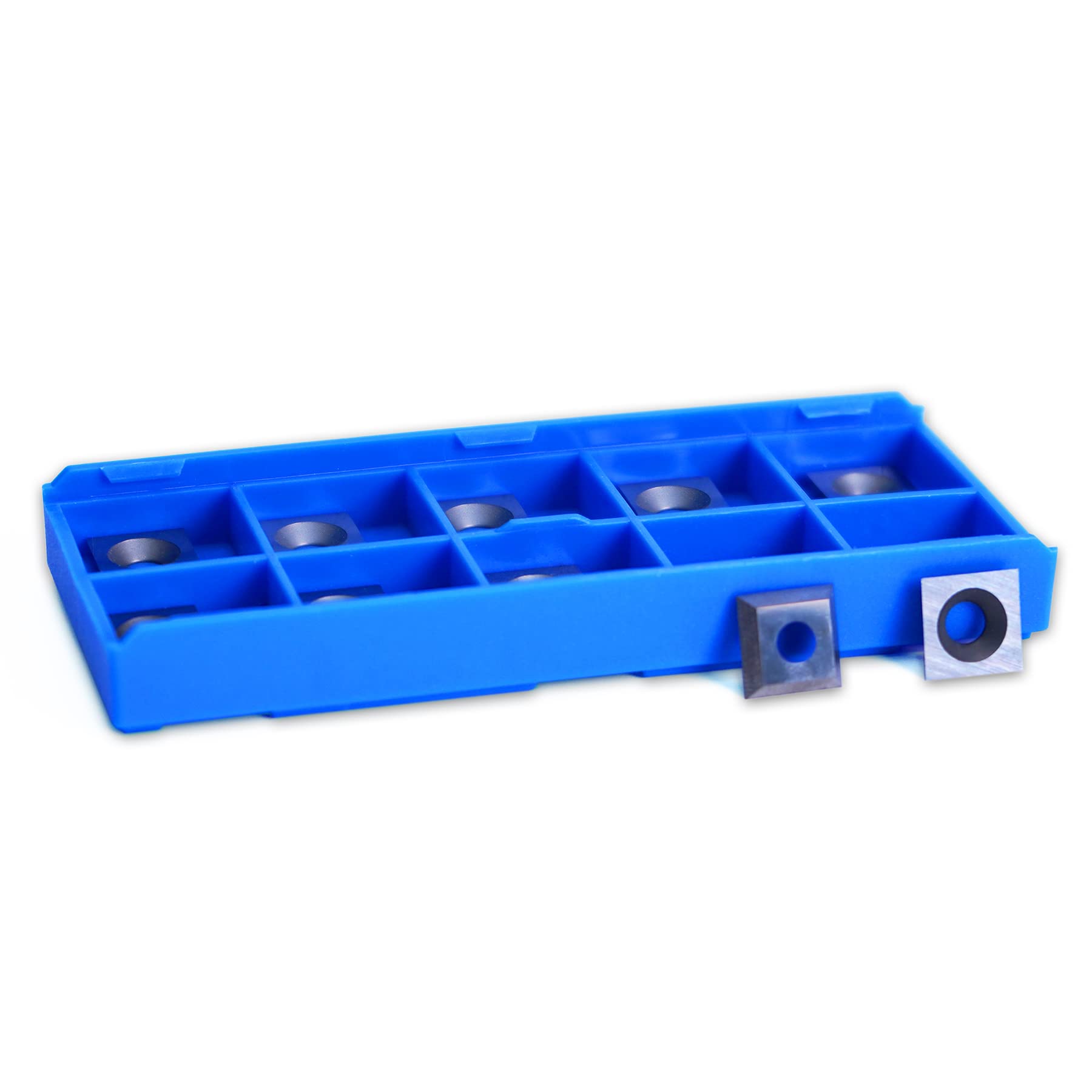 SpeTool 10pcs Square Carbide Inserts Replacement for Slab Flattening Router Bit (12mmx12mm, 2.2mm Thick), 35 Degree Cutting Angle, Straight -Hole