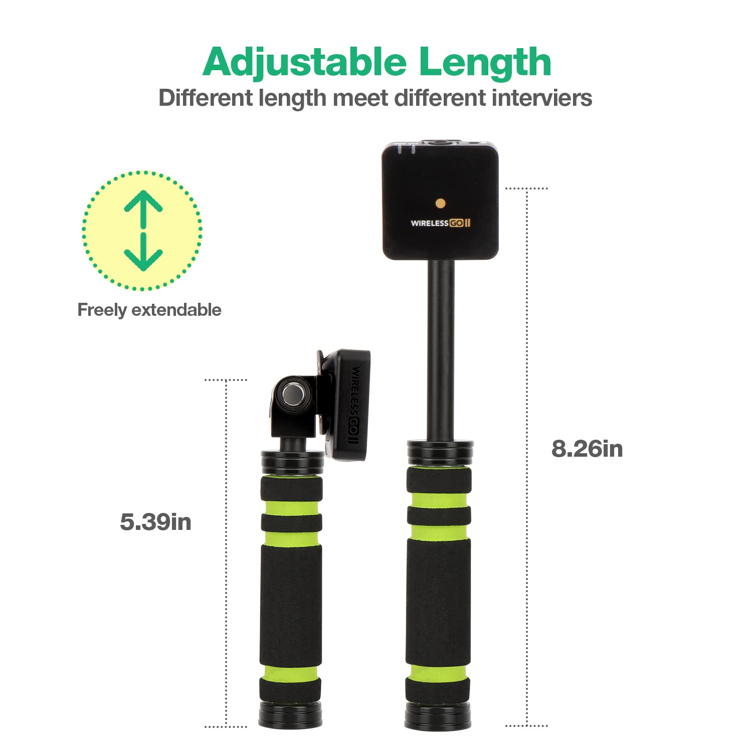 SUNMON Wireless Microphones RODE Wireless Go Handle, Wireless Go Handheld Adapter Compatible with RODE Wireless Go and Wireless Go 2, Suitable for Interviews, Hosting, and Live Streaming