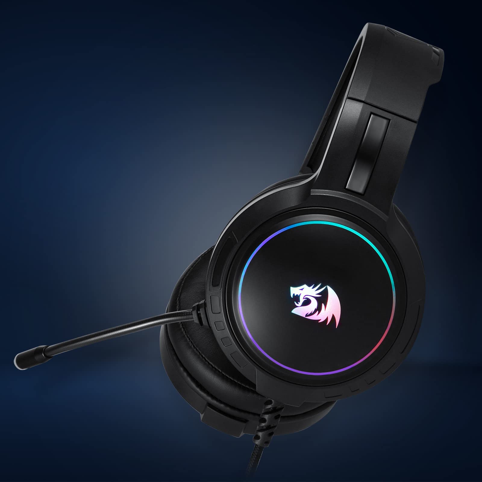 Redragon H270 RGB Gaming Headset with Microphone, Wired, Compatible with PS4, PS5, PC and Laptops (Black)
