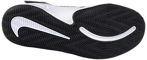 Nike Unisex-Kid's Team Hustle D 9 Pre School Basketball Shoe, Black/Metallic Gold-White, 3Y Regular US Little Kid