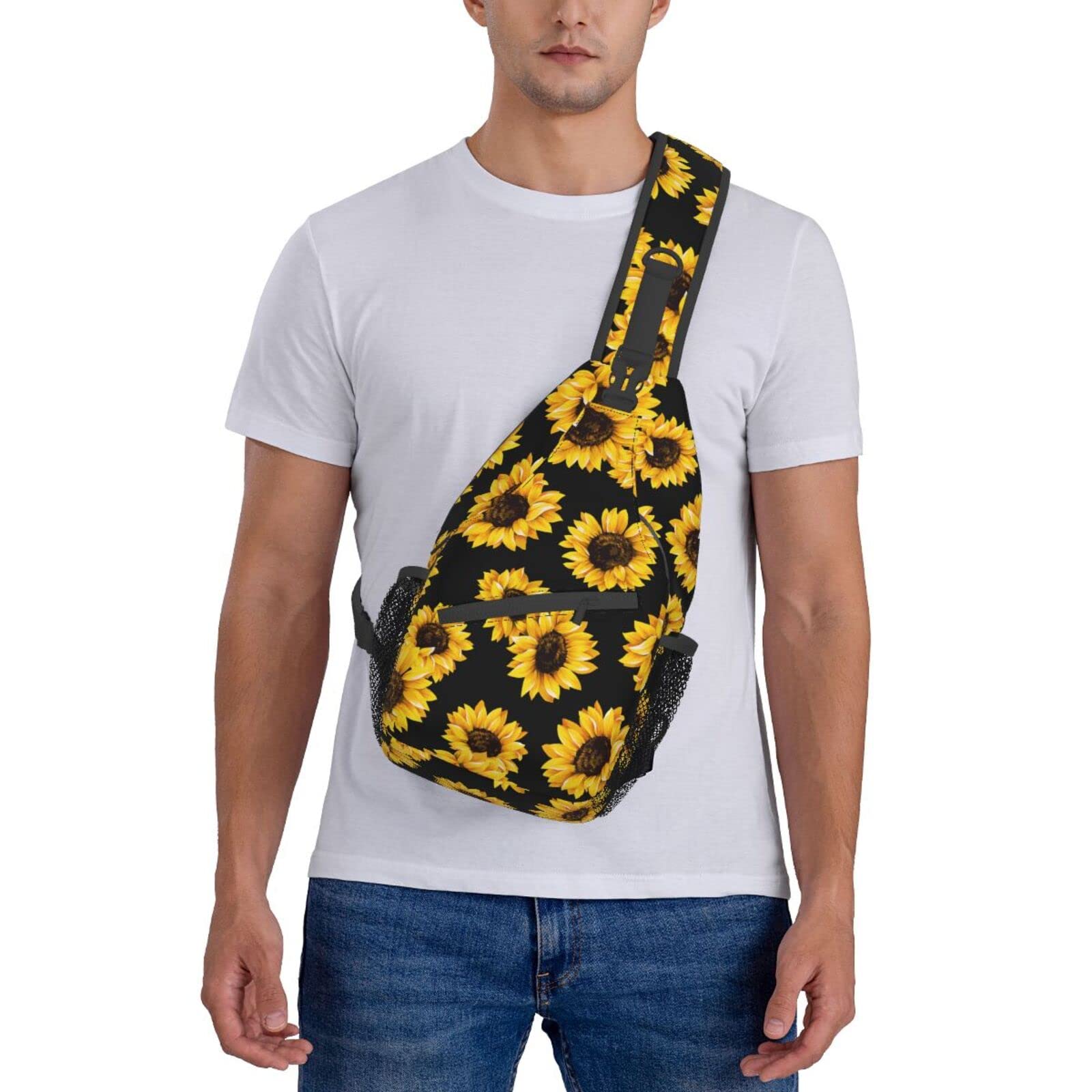 Sunflower Sling Backpack Crossbody Shoulder Bags For Women Men, Sling Bag Travel Hiking Chest Bag Daypack Unisex