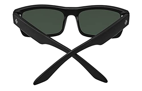 SPY Optic Discord Lite, Square Sunglasses, Color and Contrast Enhancing Lenses (Black, Happy Gray Green Lenses)