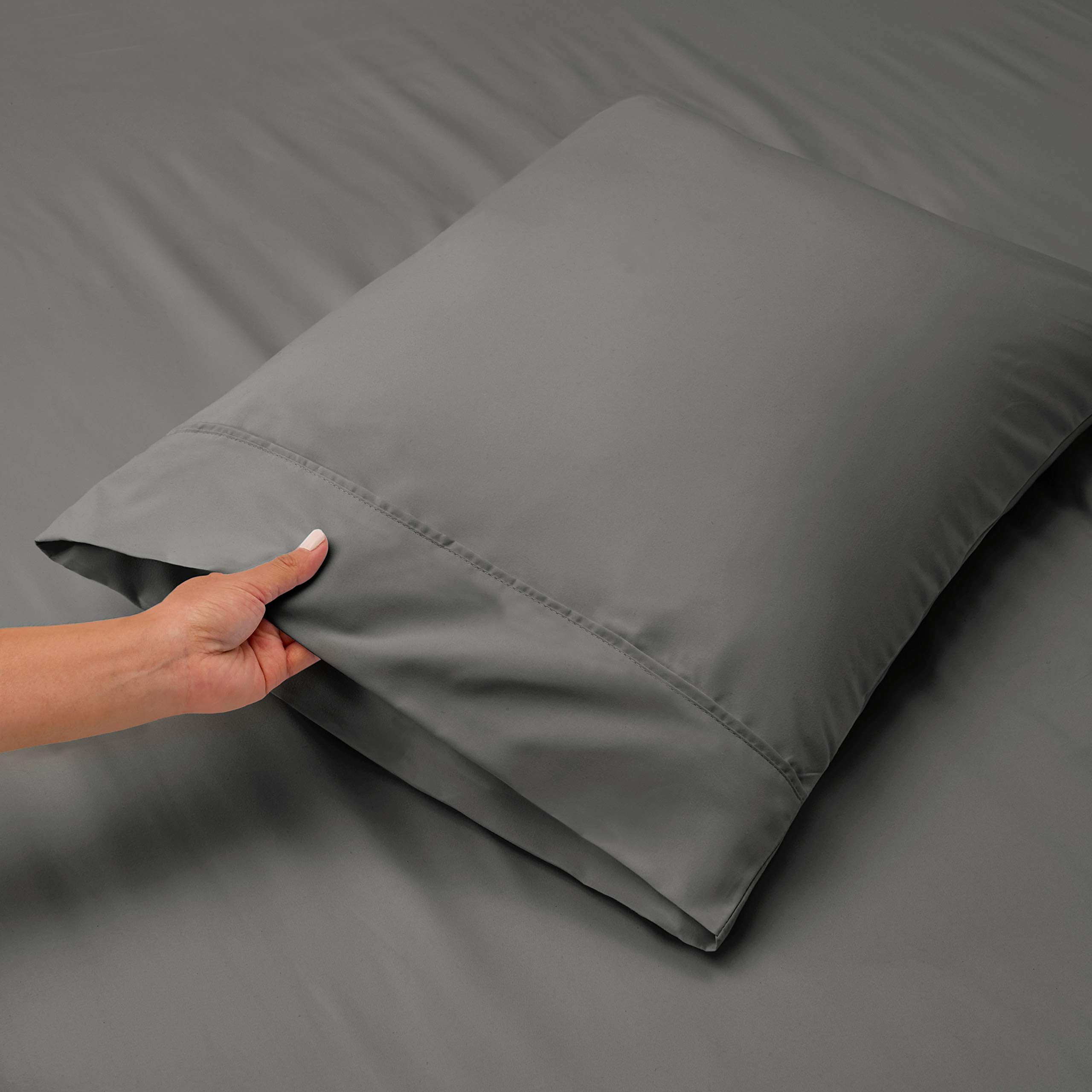 Nestl Extra Full Size Sheets Deep Pocket Set - 6 PC Soft Microfiber Deep Pocket Full Sheets - Fade Resistant Bedding Sheets & Pillowcases - Full, Dark Gray