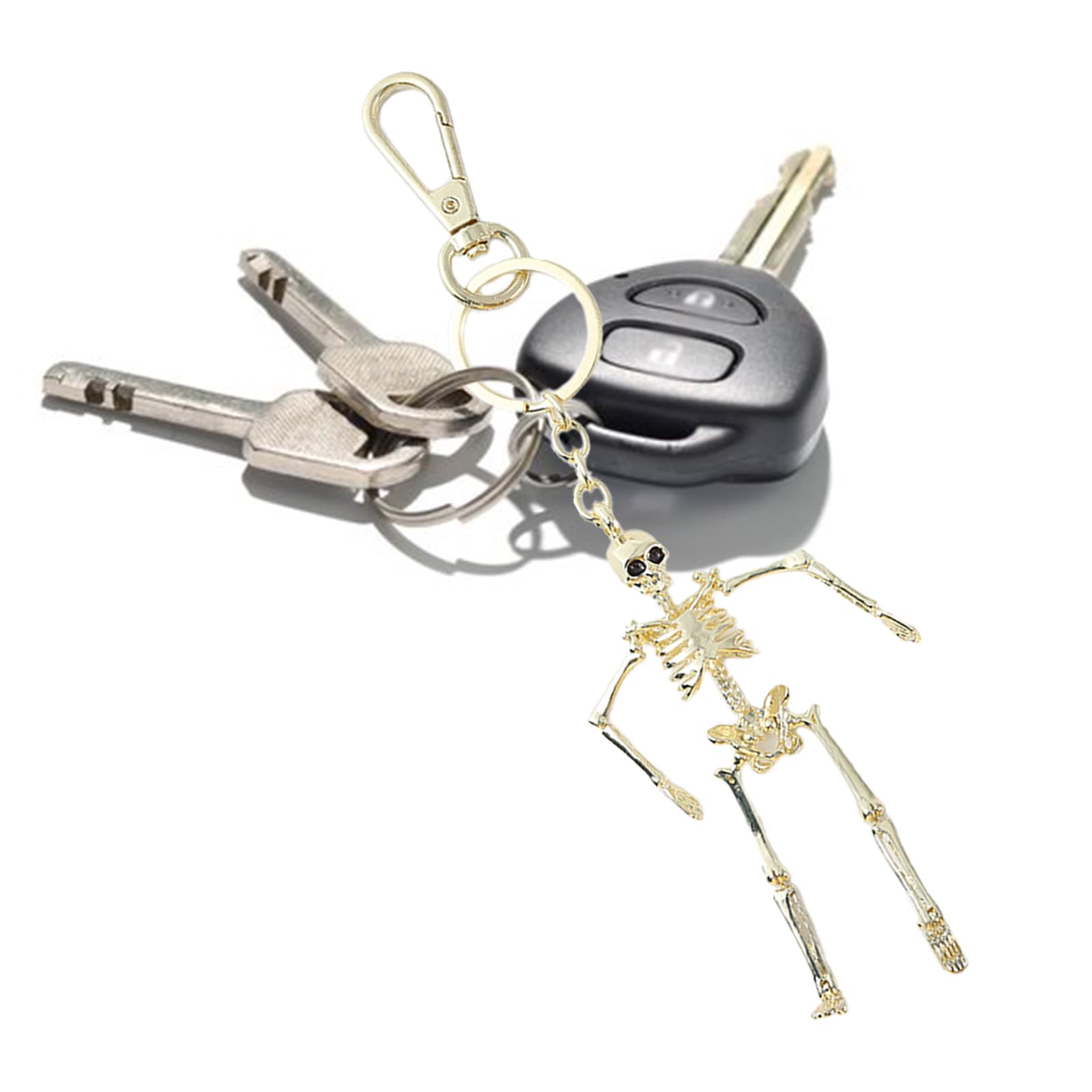 NGHEY 1 PC Car Keychain Metal Pendant, Easter Skeleton Keychain, Suitable for Most Cars (Bronze #Skull)