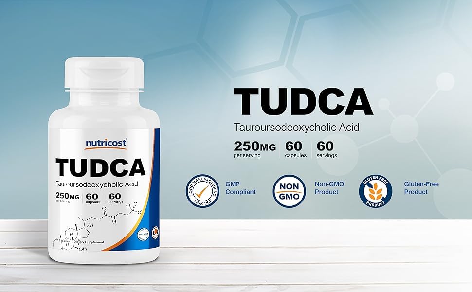 Nutricost Tudca 250mg, 60 Capsules (Tauroursodeoxycholic Acid) - Premium Quality