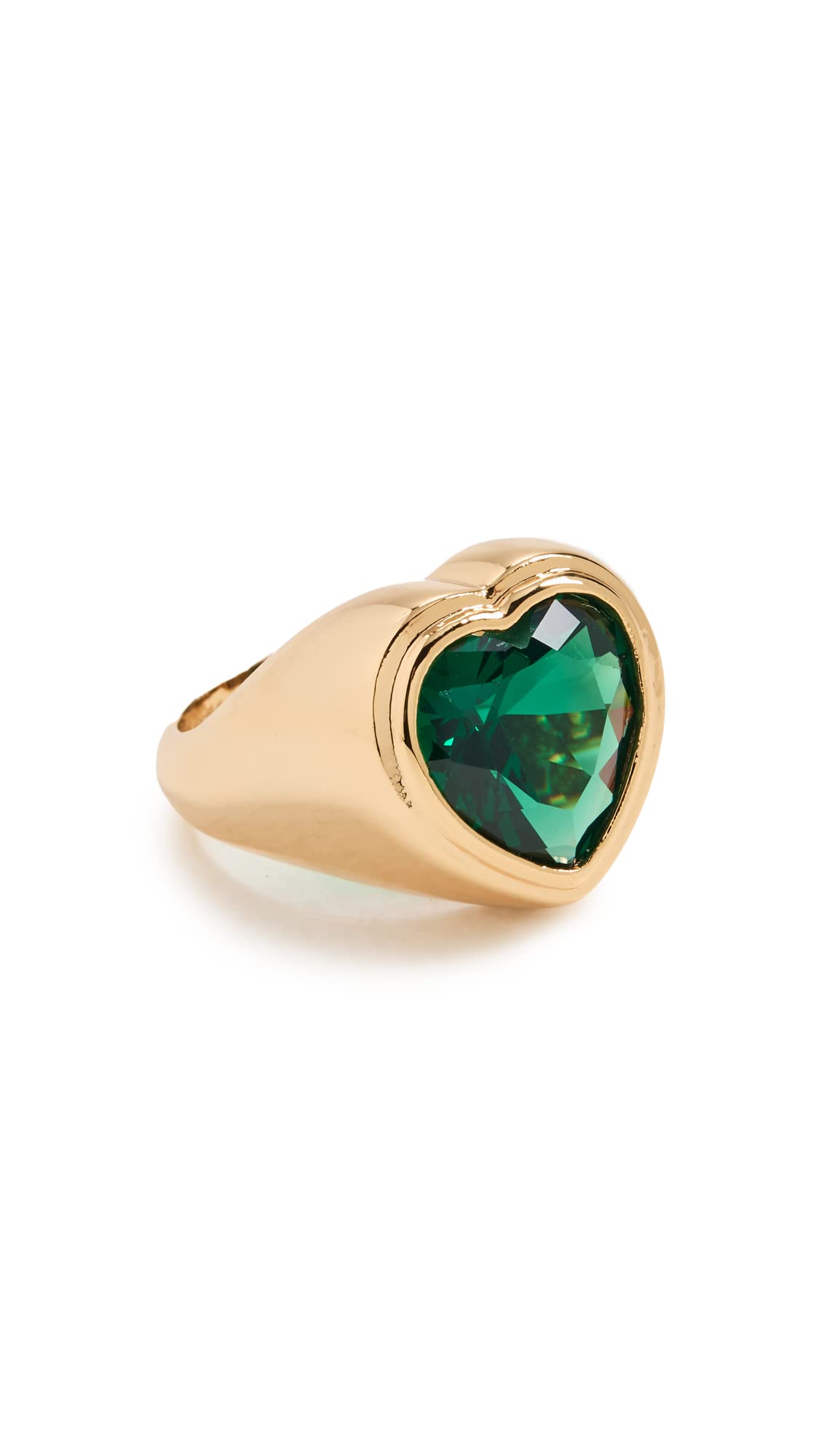 Timeless Pearly Women's Emerald Crystal Heart Ring, Emerald, Green, 6