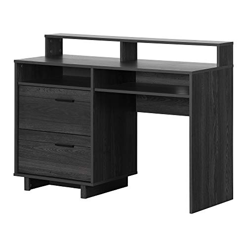 South Shore Fynn Computer, Small Desk, Gray Oak